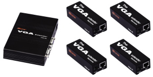 VGA Extender Over CAT5 Kit 4-Port 300 Meters VGA-VRT300QD | Cabledepot